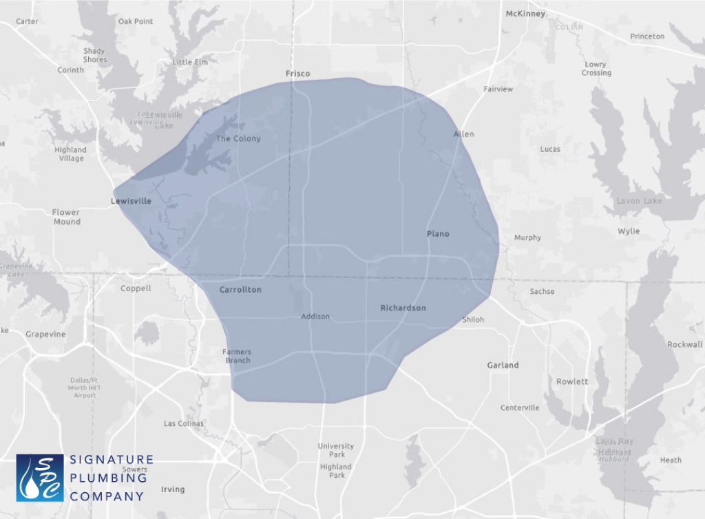 Service Area - Signature Plumbing Company Plumbing Service Map